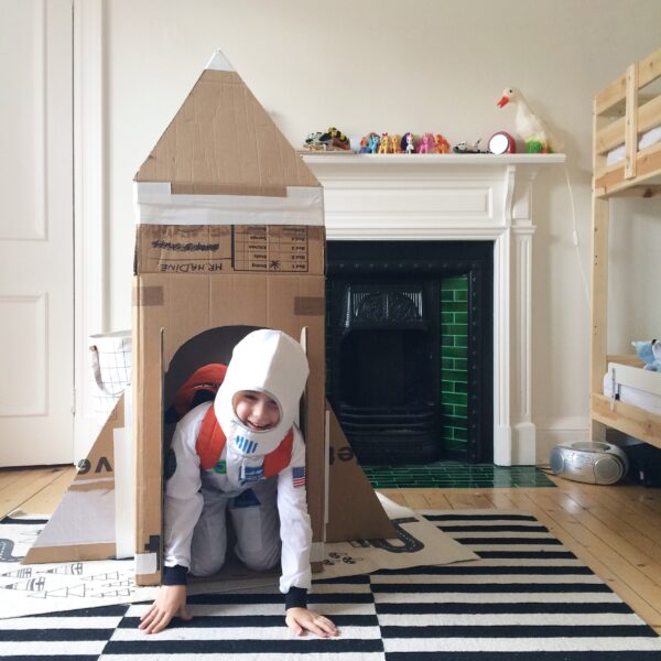 Recycled Cardboard Box Rocket Ship – The Bear & The Fox
