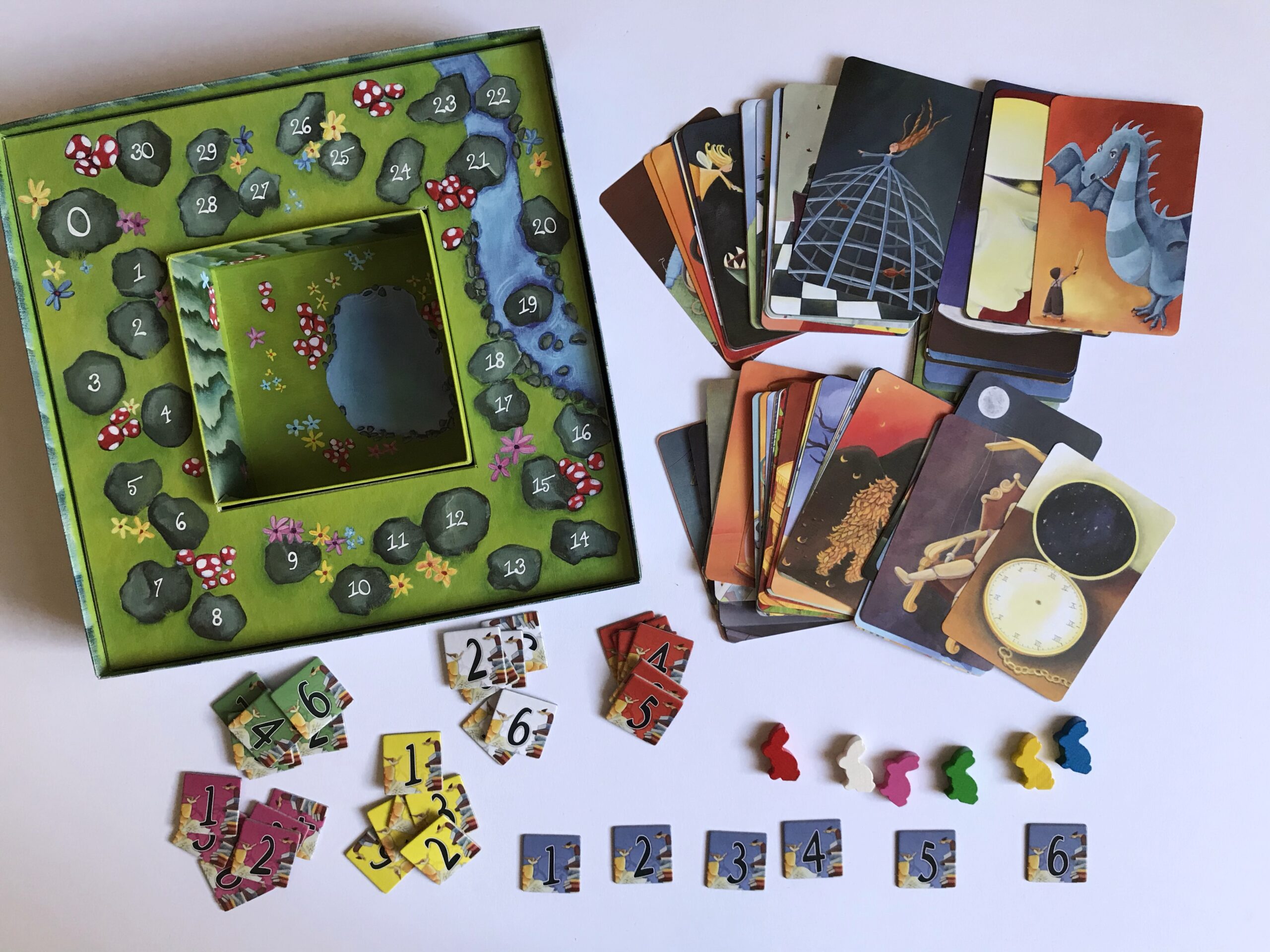 Dixit Game Review Box Contents – The Bear & The Fox