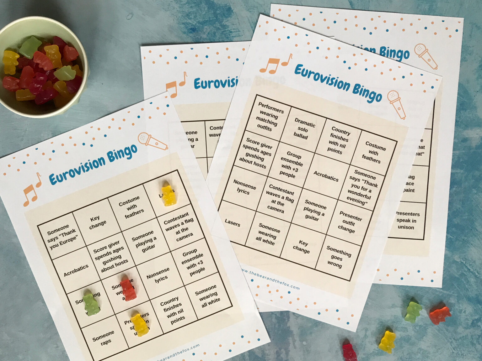 Free Eurovision Printables & Party Ideas – The Bear & The Fox