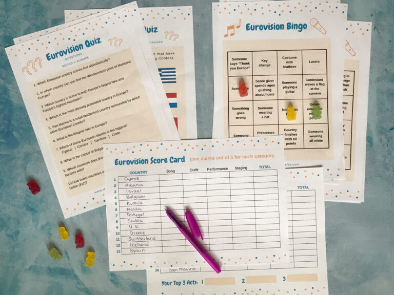 Free Eurovision Printables & Party Ideas – The Bear & The Fox