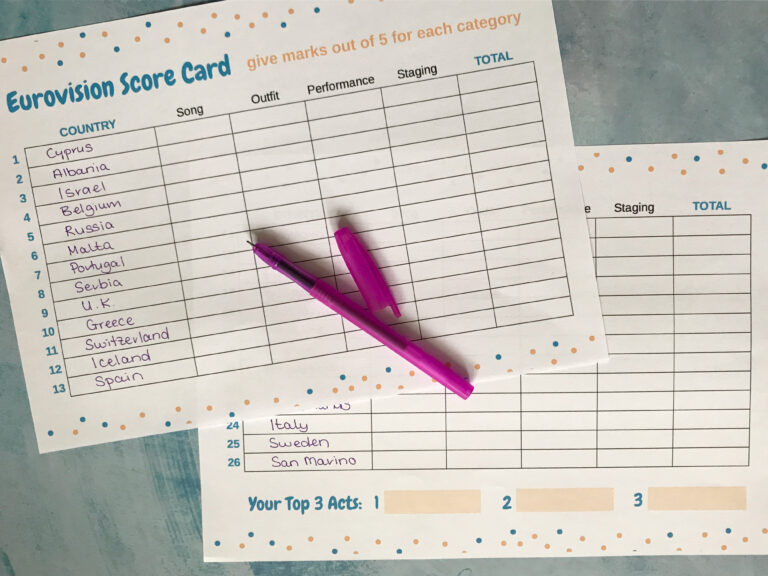 Free Eurovision Printables & Party Ideas – The Bear & The Fox